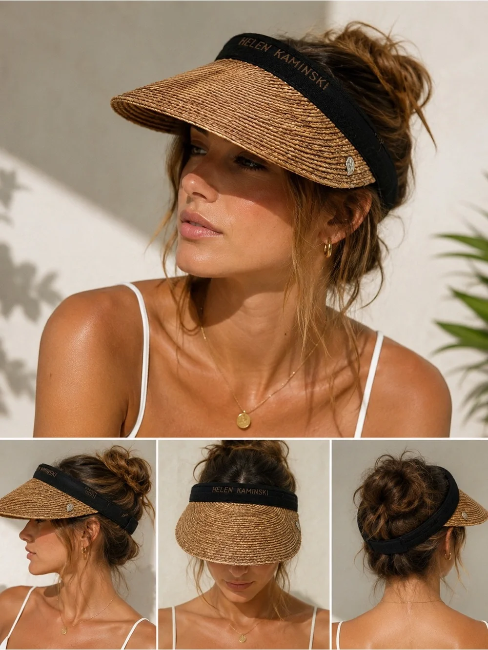 Helen Kaminski | Accessories | Helen Kaminski Raffia Straw Sun Visor ...